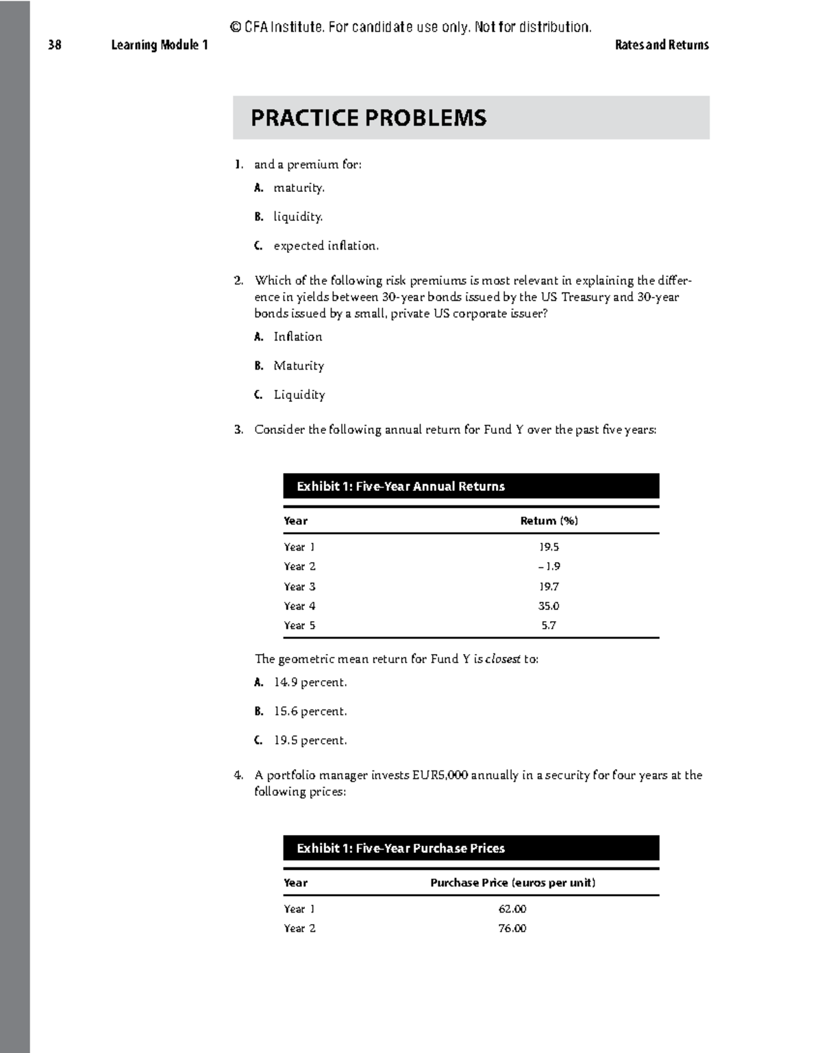 M1 Q&A-CFA Program Curriculum Level I Volume 1 Quantitative - CFA ...