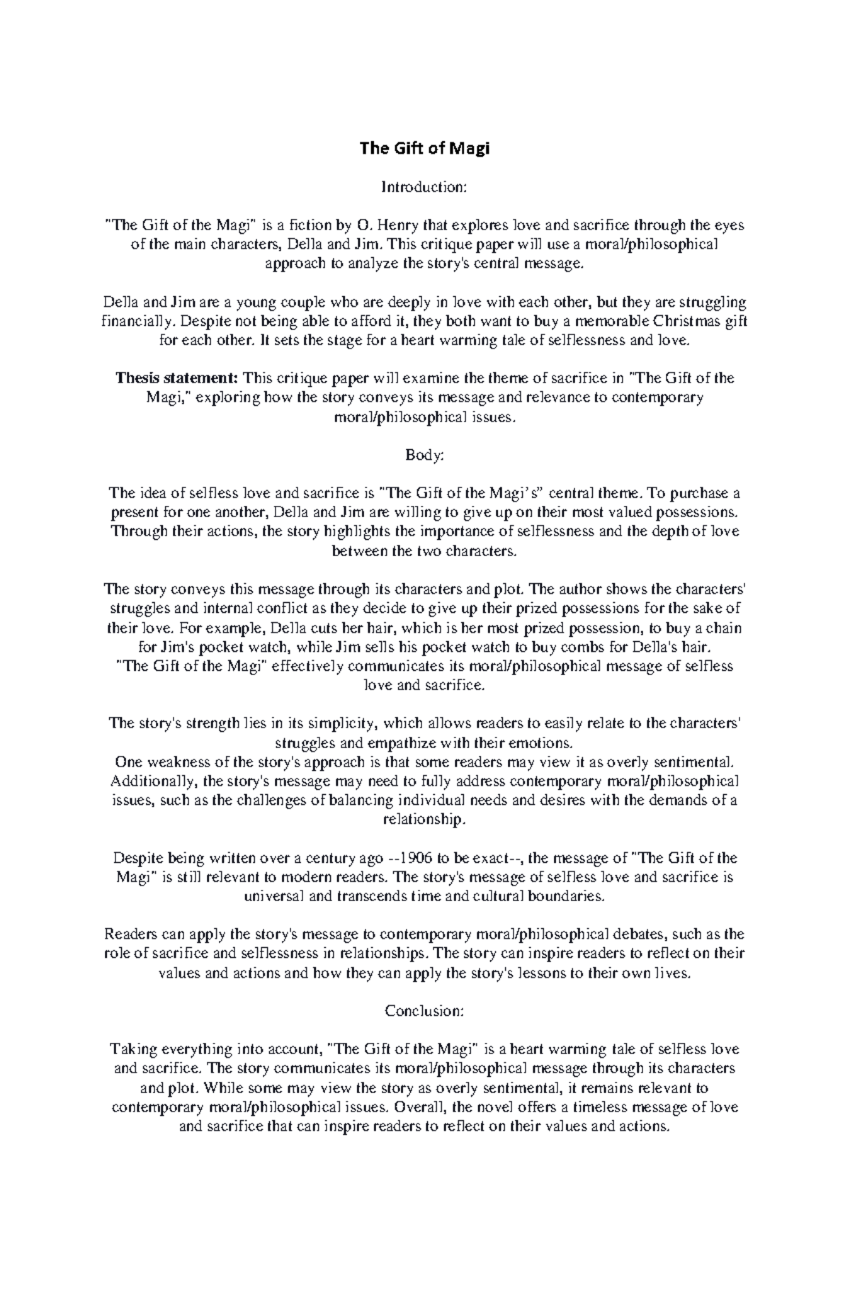 The Gift of Magi - eng - The Gift of Magi Introduction: "The Gift of ...