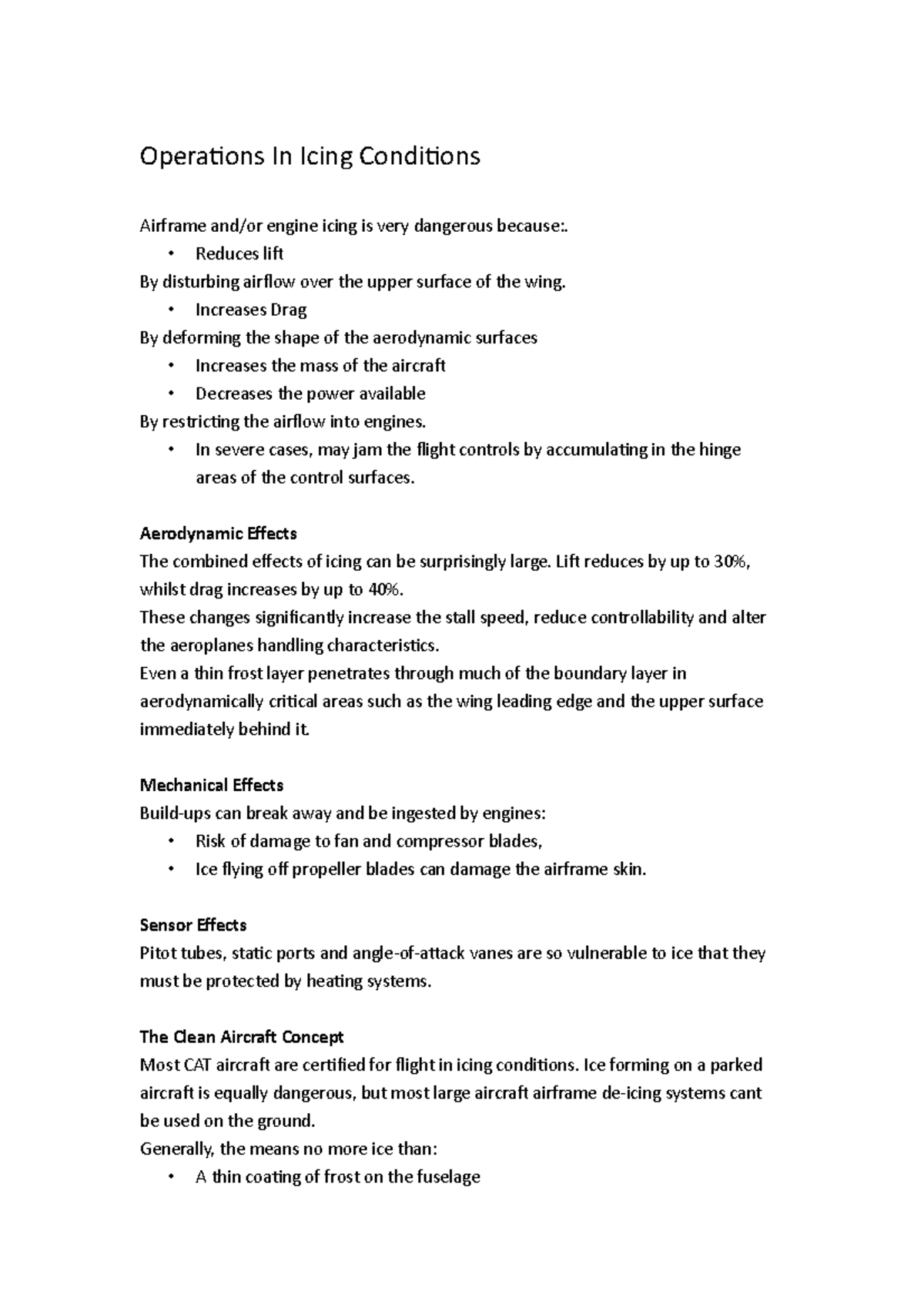 Operations In Icing Conditions - Operations In Icing Conditions ...