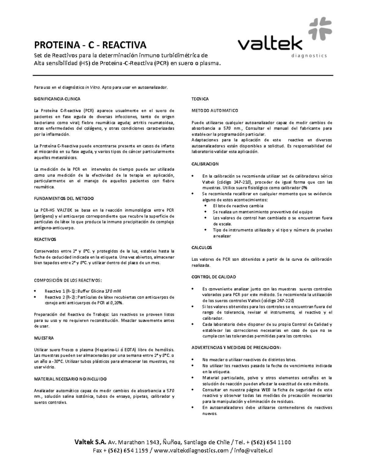 PCR - LABORATORIO 7 - PROTEINA - C - REACTIVA Set de Reactivos para la ...