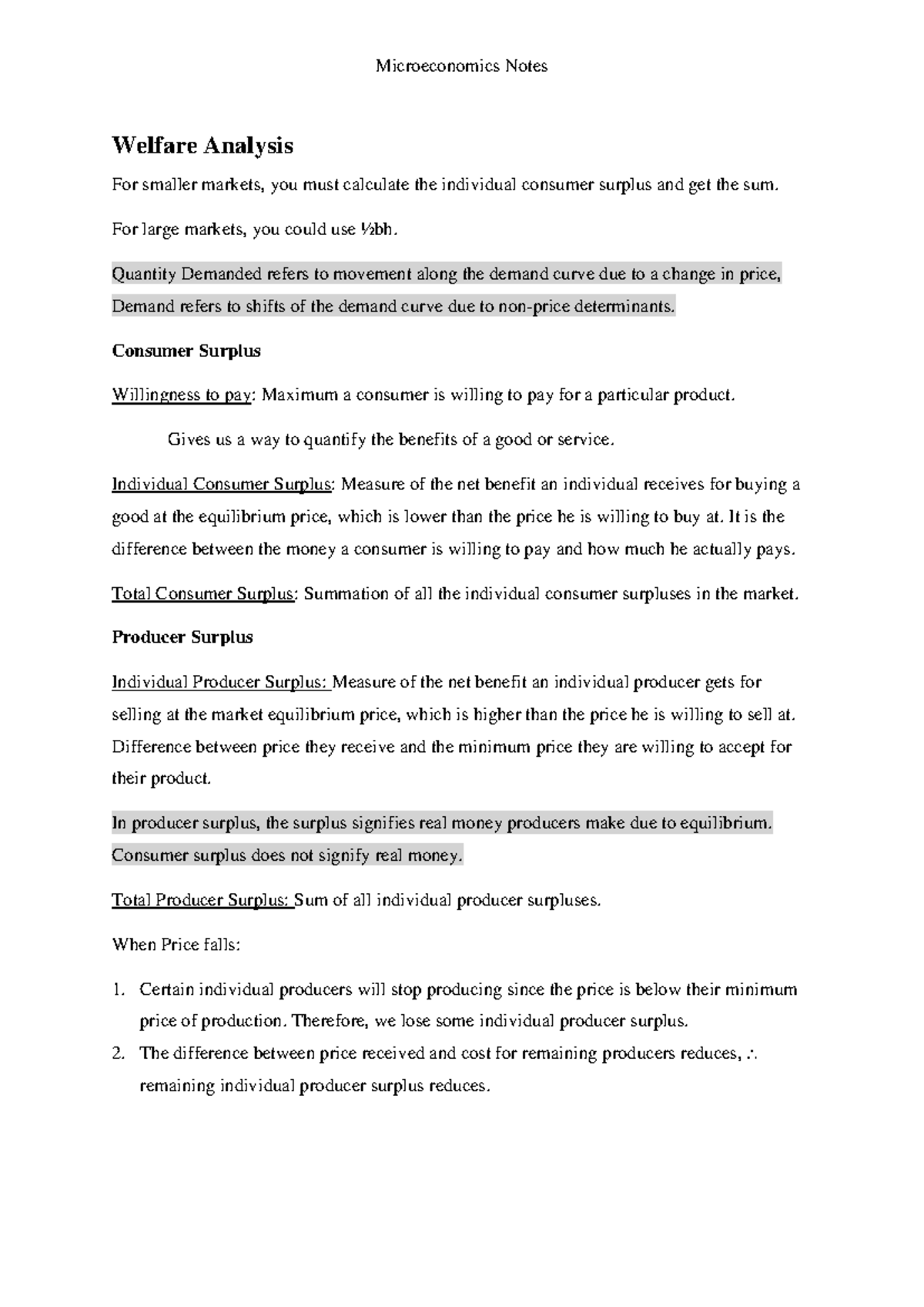 Microecon Notes - Warning: TT: undefined function: 32 Welfare Analysis ...