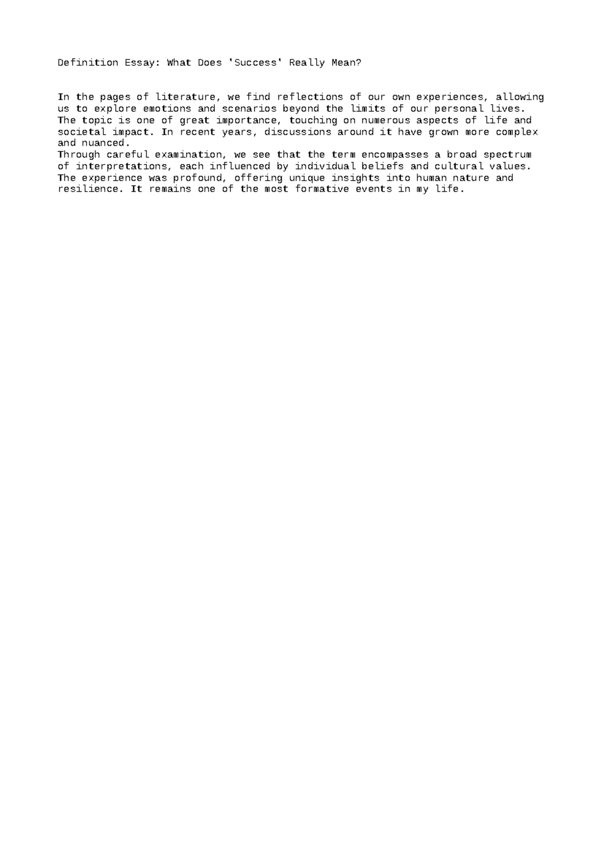 What does success really mean - Definition Essay: What Does 'Success ...