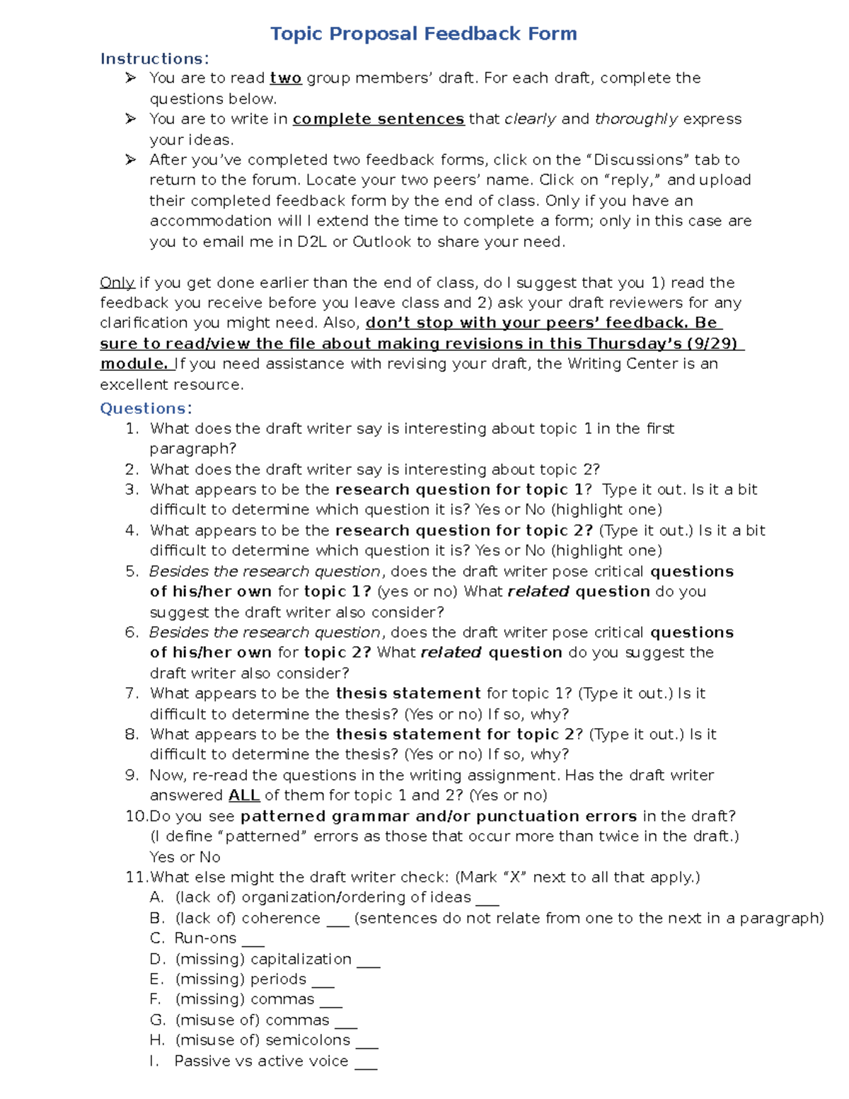 Tp feedback form (1) (1) (3)1 - Topic Proposal Feedback Form ...