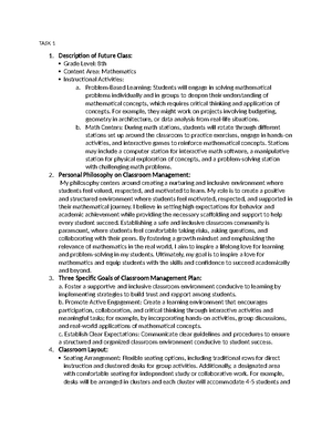 TASK 1- D090 - PASSED - WGU D DFM2 Task 1 Critical Commentary ...