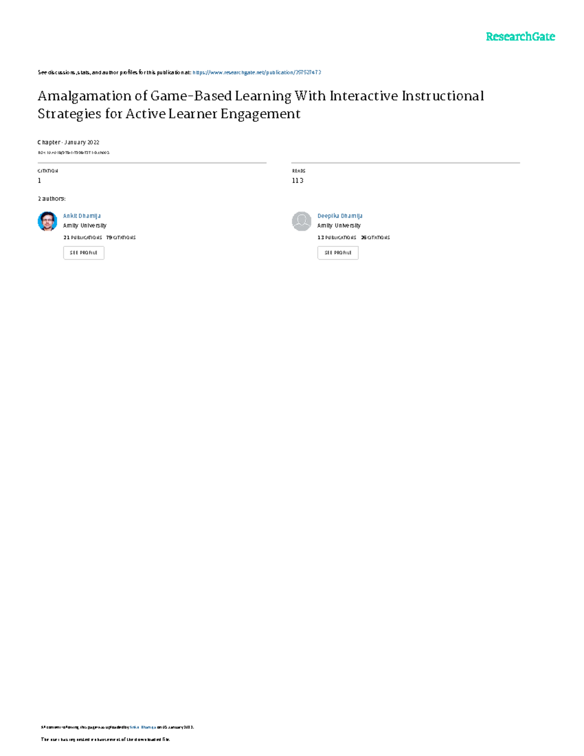 Amalgamation of game based learning with interactive instructional ...