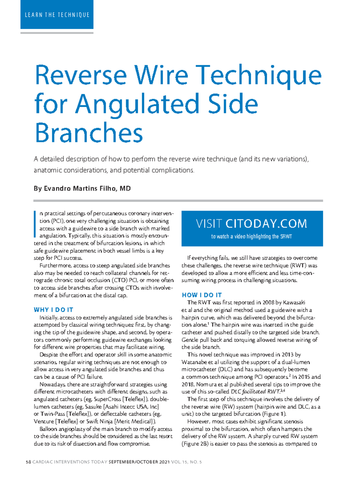 Reverse Wire Technique for Angulated Side Branches - Cardiología ...