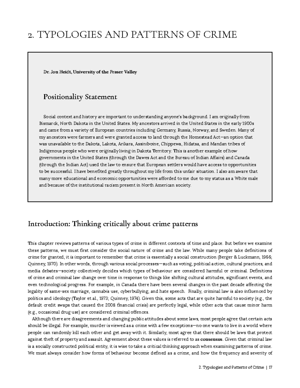 Introduction to Criminology Chapter 2 Typologies and patterns of crimep ...