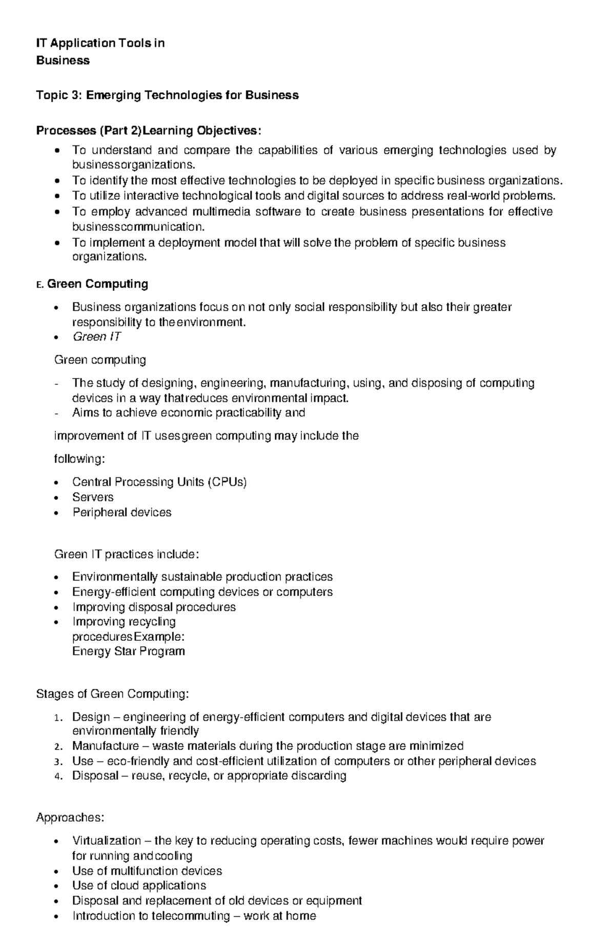 ITBus 2021 Topic 3 Part 2 - IT Application Tools in Business Topic 3 ...