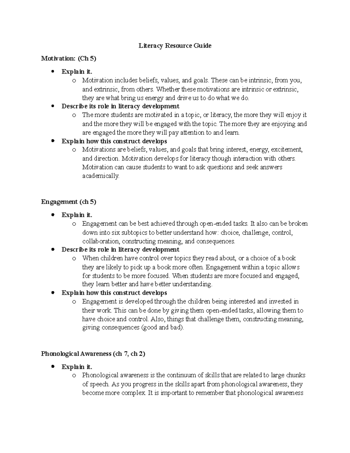 Literacy Resource Guide 1 - Literacy Resource Guide Motivation: (Ch 5 ...