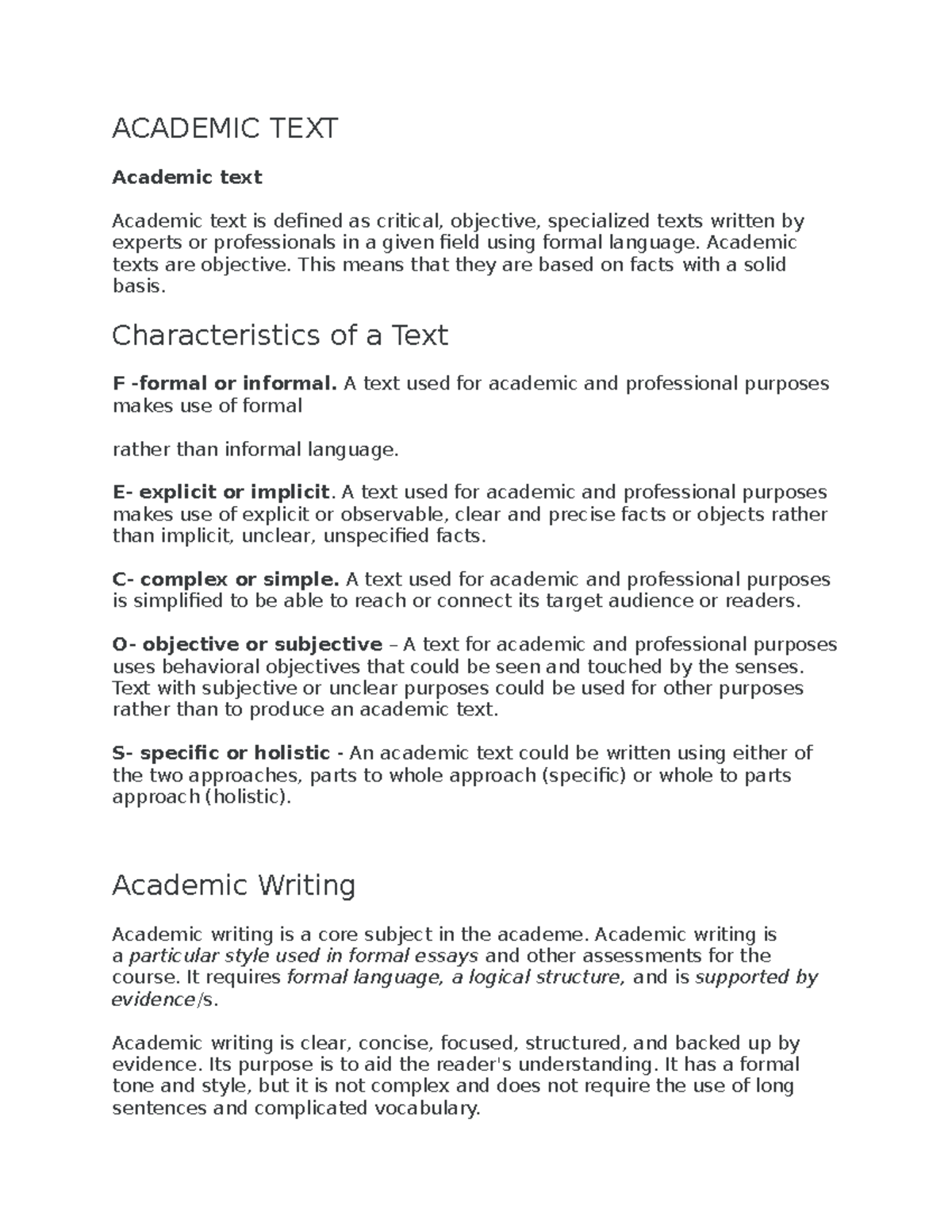 English - ***************GTRF - ACADEMIC TEXT Academic text Academic ...