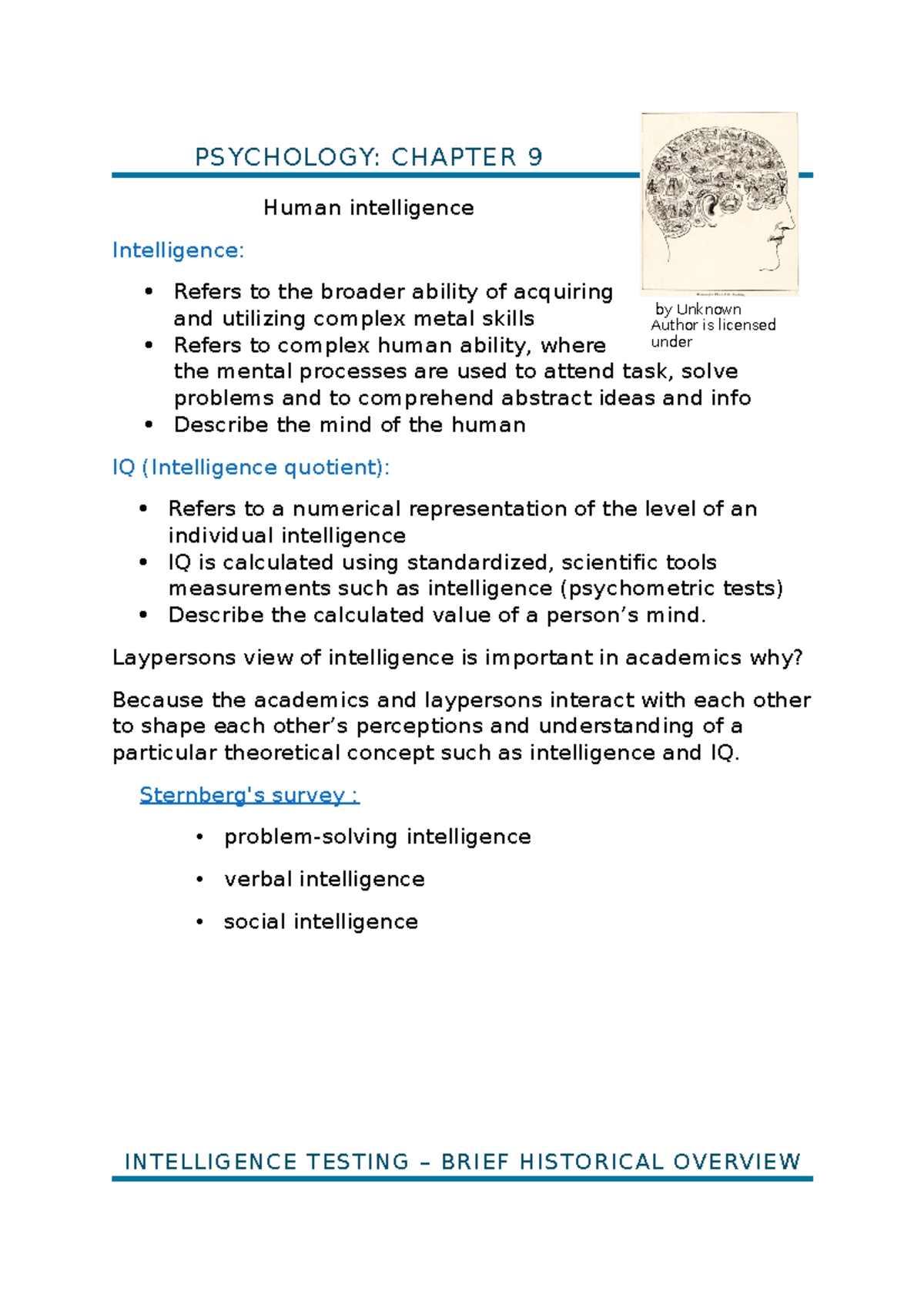 Psychology - this will help to understand - PSYCHOLOGY: CHAPTER 9 Human ...