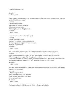 Unit 2 Chapter 20 Quiz - Chapter 20 Review Quiz Question 1 1 out of 1 ...