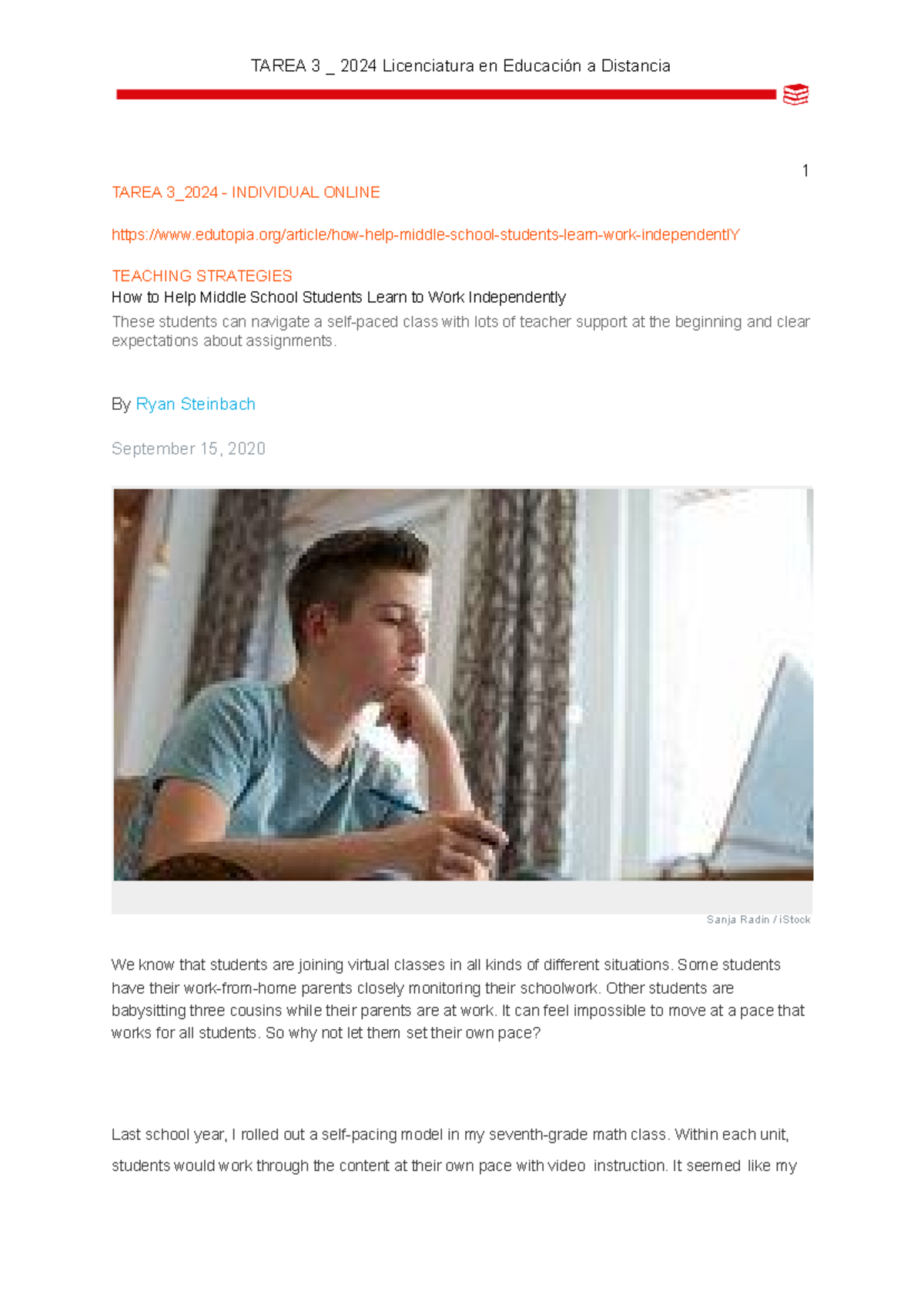 Tarea 3 2024 - Individual Online - 1 TAREA 3_2024 - INDIVIDUAL ONLINE - Studocu