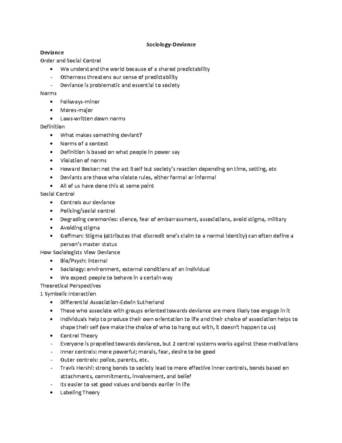 Sociology-Deviance - These are the Sociology notes on Deviance ...