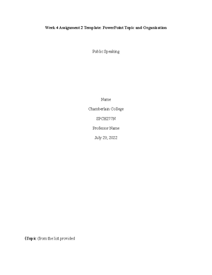 Group 5 SPCH277 Week 4 CCC Outline - Team Outline Exercise Victoria Roy ...