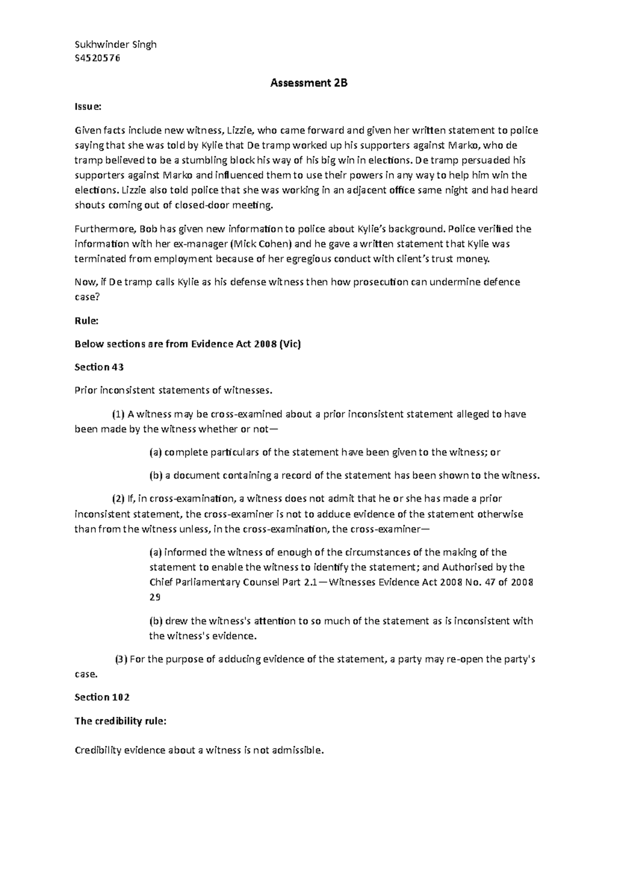 Assessment 2B - Assignment - Sukhwinder Singh S Assessment 2B Issue ...