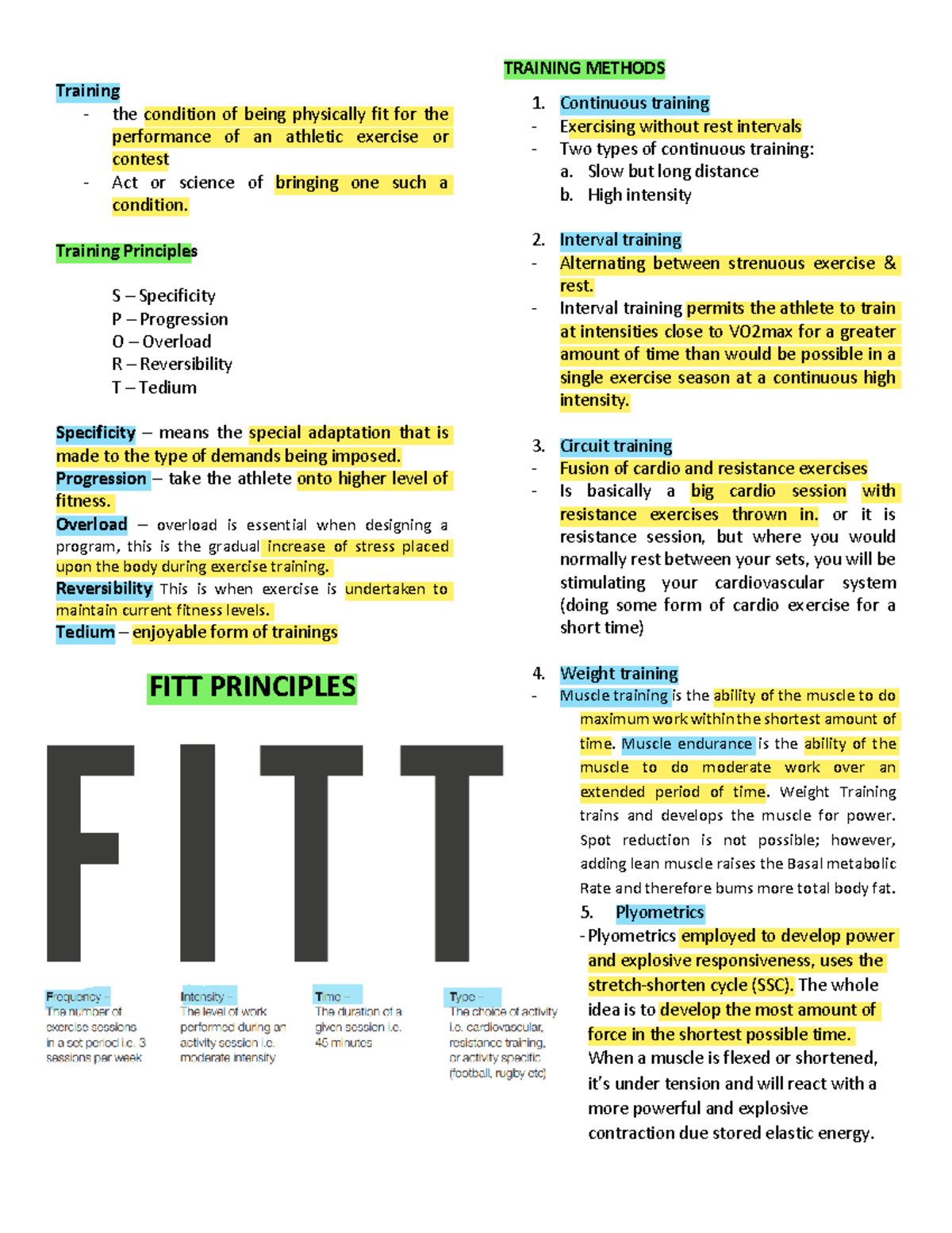 FITT 2 Partial Reviewer - Training - the condition of being physically ...