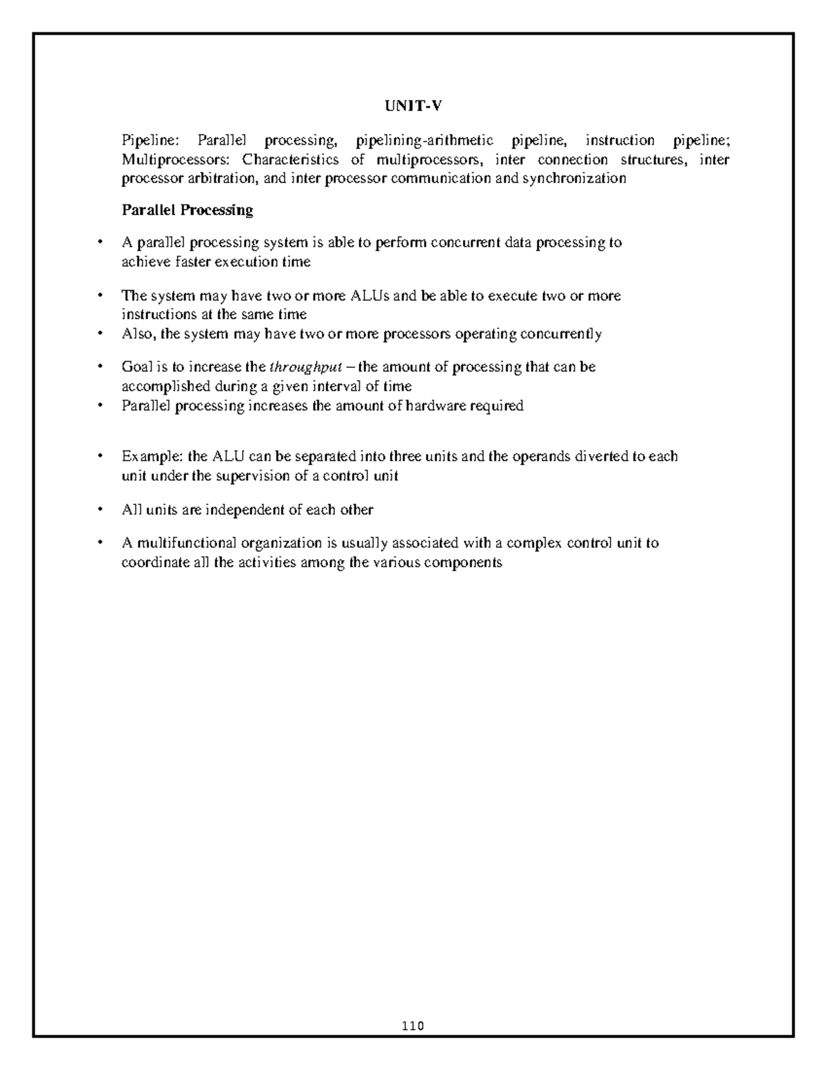 Cpu And Computer Arithmetic Unit V Pipeline Parallel Processing