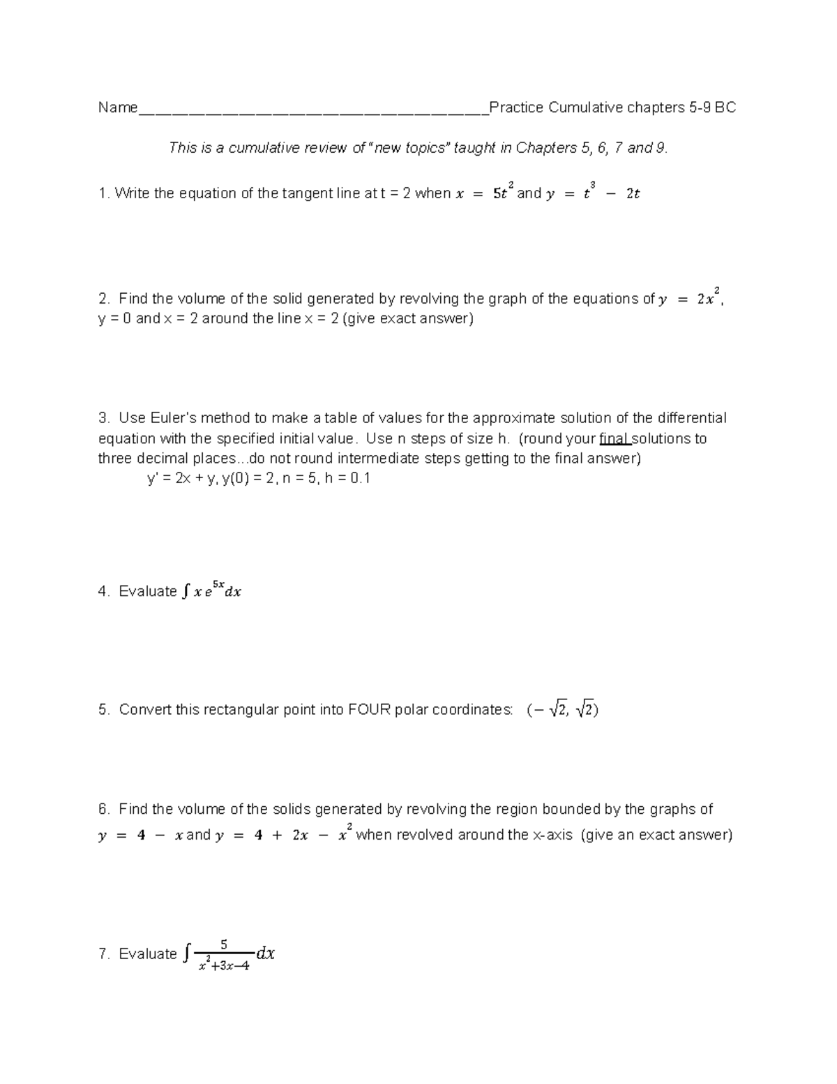 Copyc - calculus - Name ...