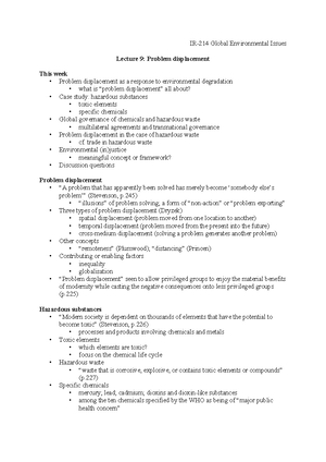 Lecture 7 - Slides - IR-214 Global Environmental Issues Lecture 7: Aid & finance This week Aid ...