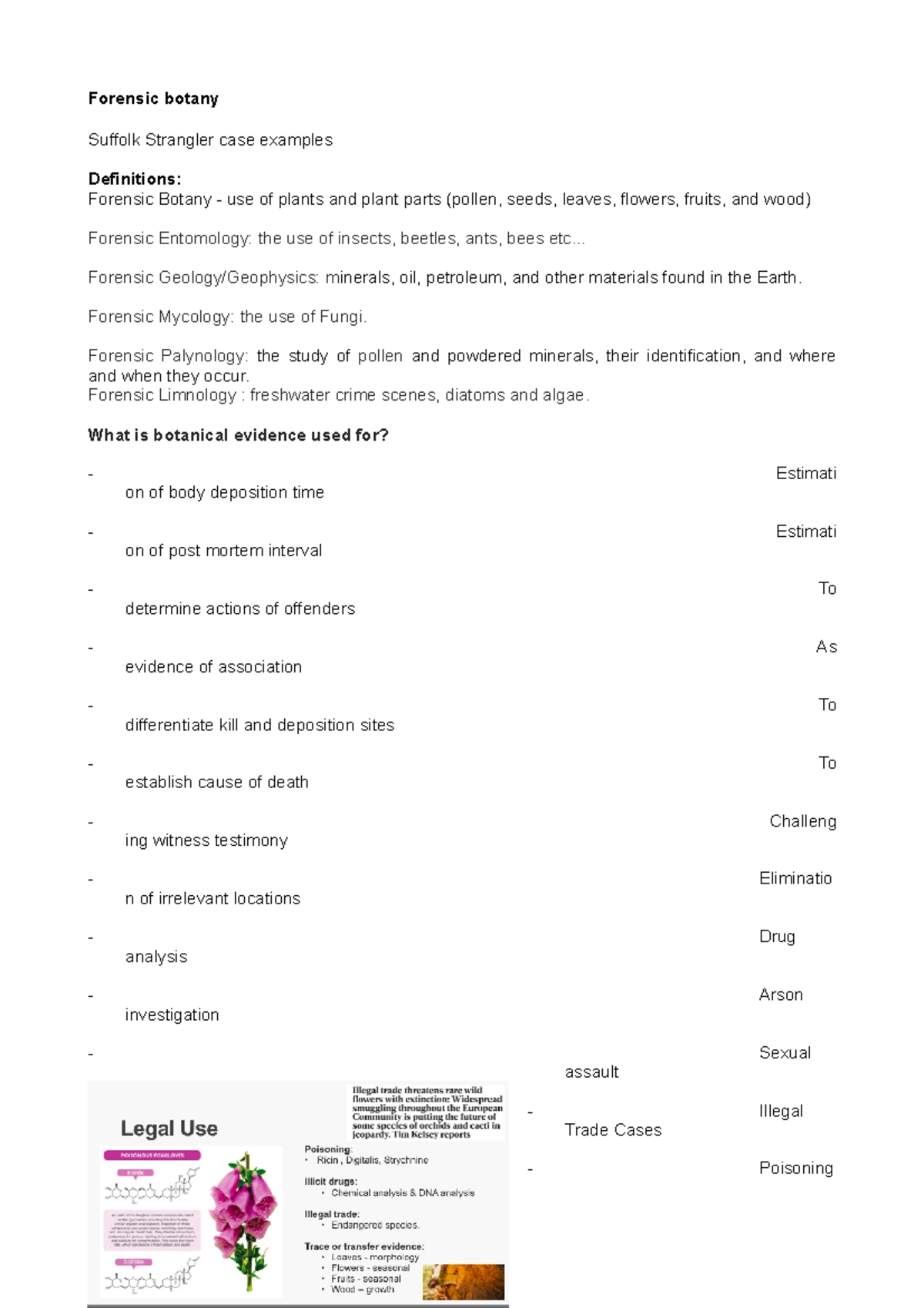 Forensic botany - Forensic botany Suffolk Strangler case examples ...