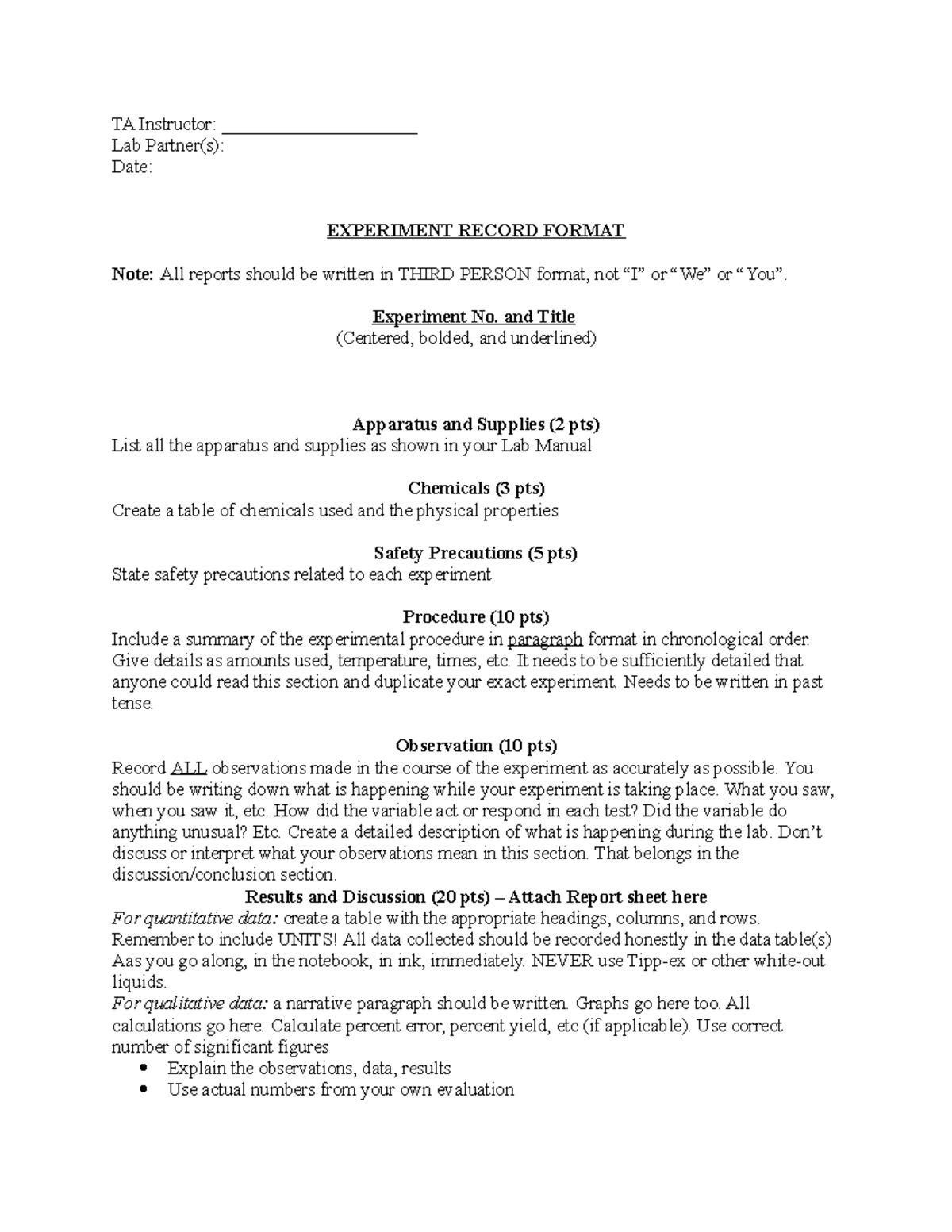 Lab Report Outline - N/a - TA Instructor: _____________________ Lab ...