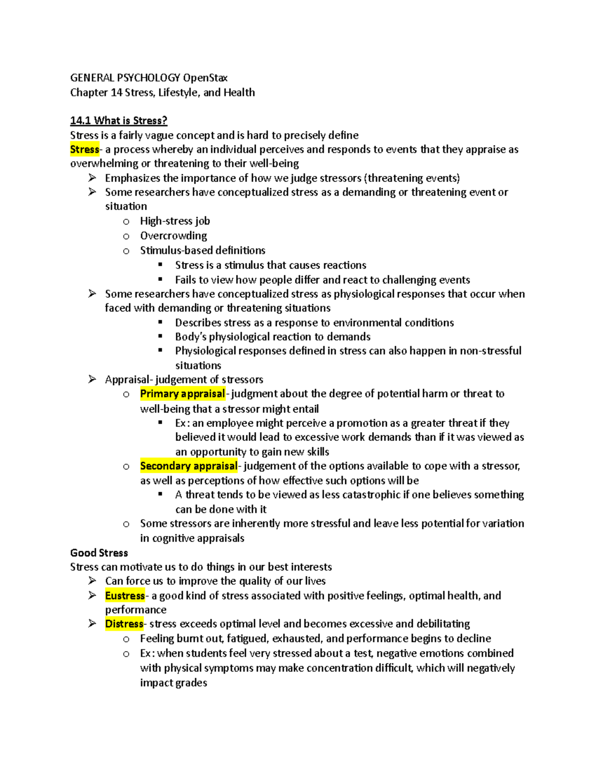 CH. 14 General Psychology - GENERAL PSYCHOLOGY OpenStax Chapter 14 ...