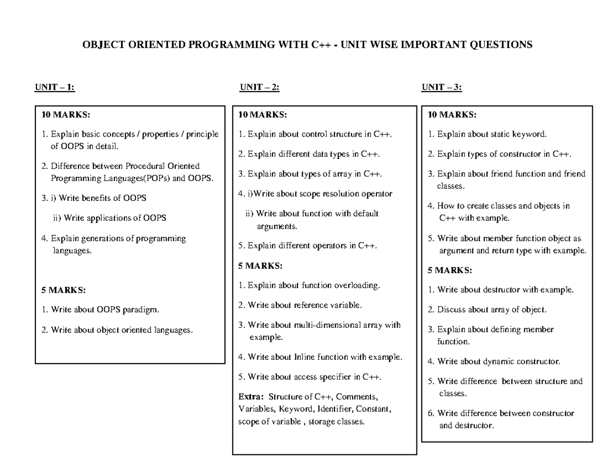 Object Oriented Programming With C Object Oriented Programming With