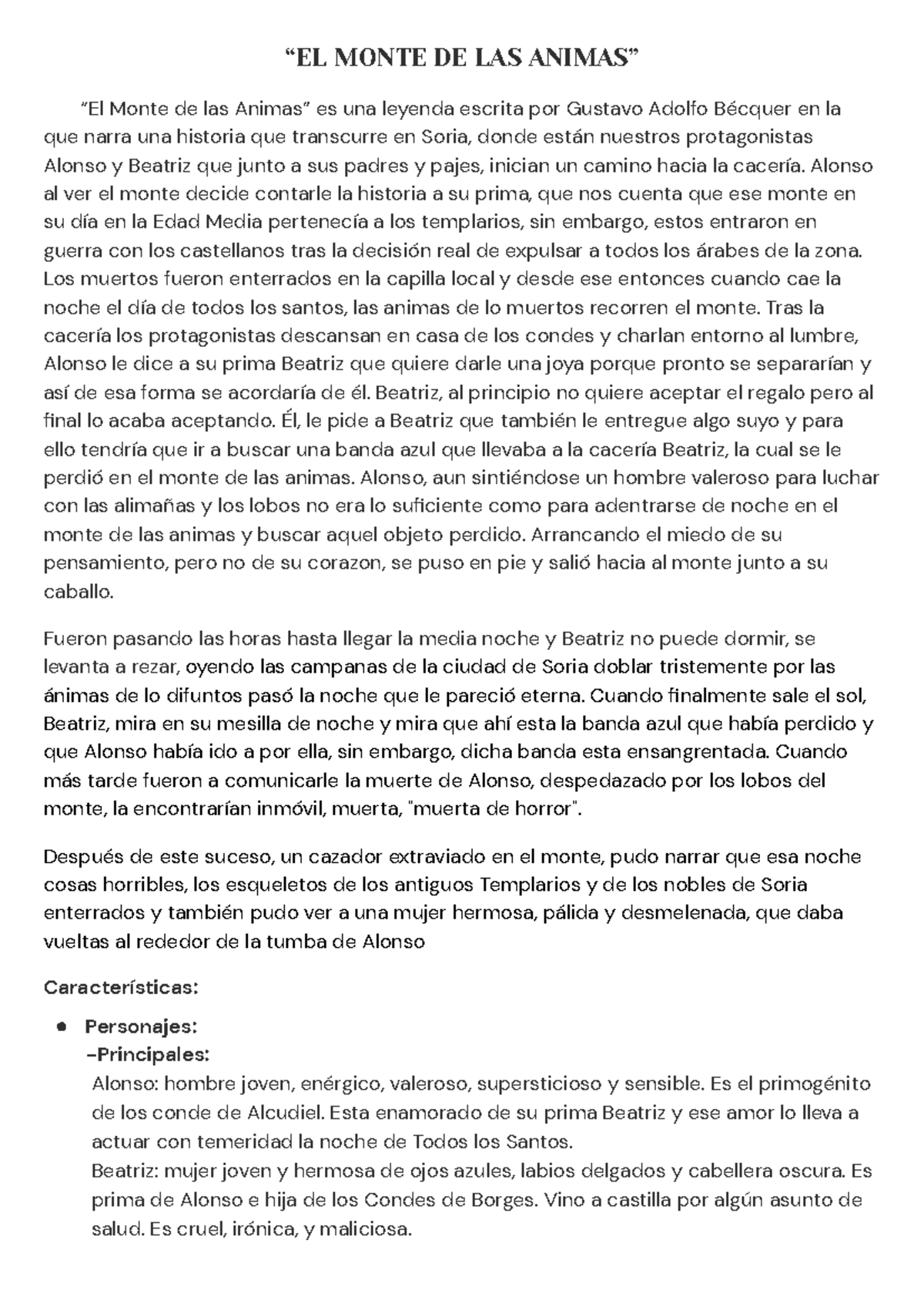 “EL Monte DE LAS Animas” - “EL MONTE DE LAS ANIMAS” “El Monte de las ...