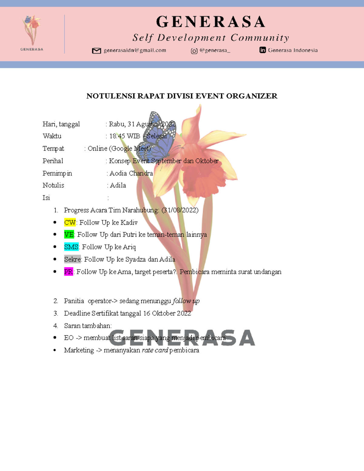 Template Notulensi - no description - NOTULENSI RAPAT DIVISI EVENT ...