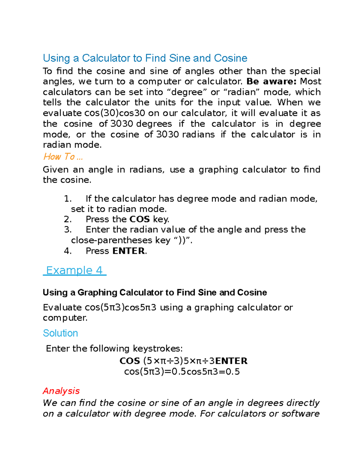 5-1 Reading and Participation Activities Unit Circle 3 - Using a ...