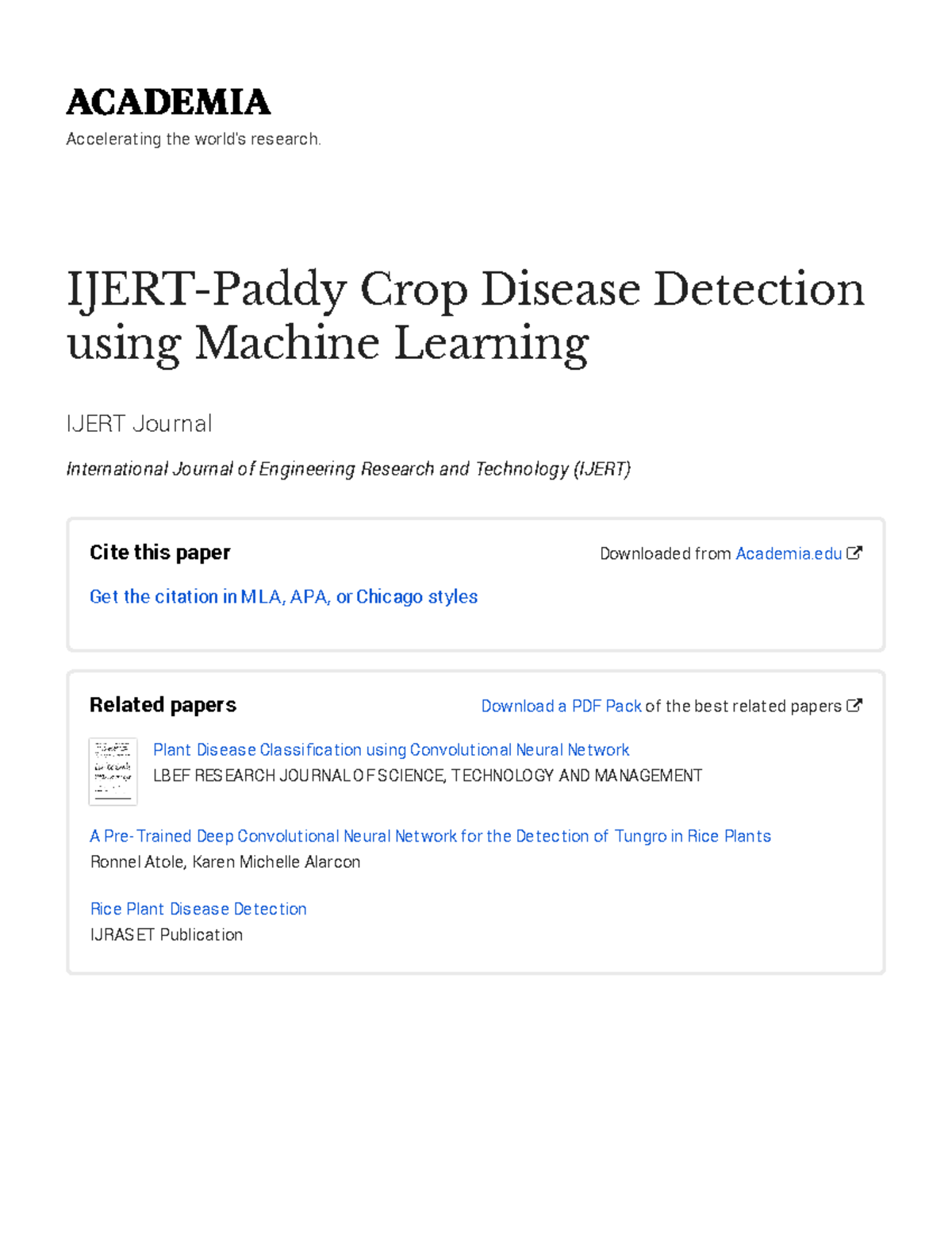 Paddy Crop Disease Detection Using Ijertconv 8is13048 With Cover Page