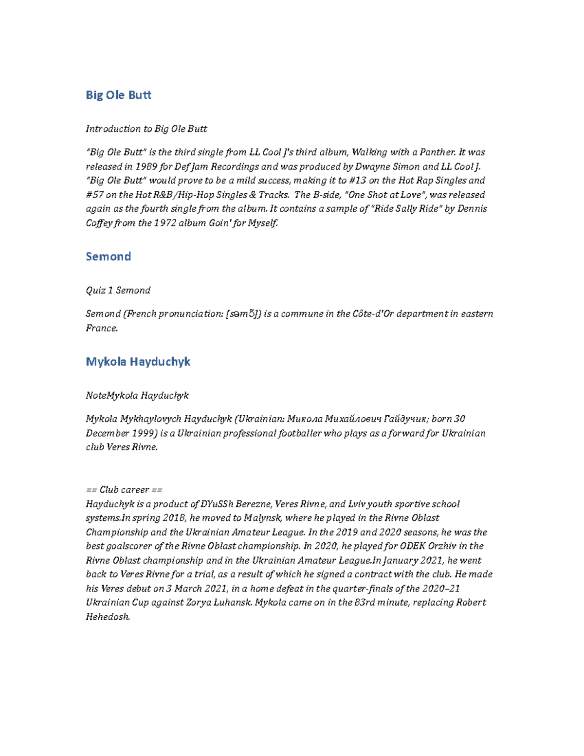 HIST123Quiz Big Ole Butt - Big Ole But Introduction to Big Ole Butt ...