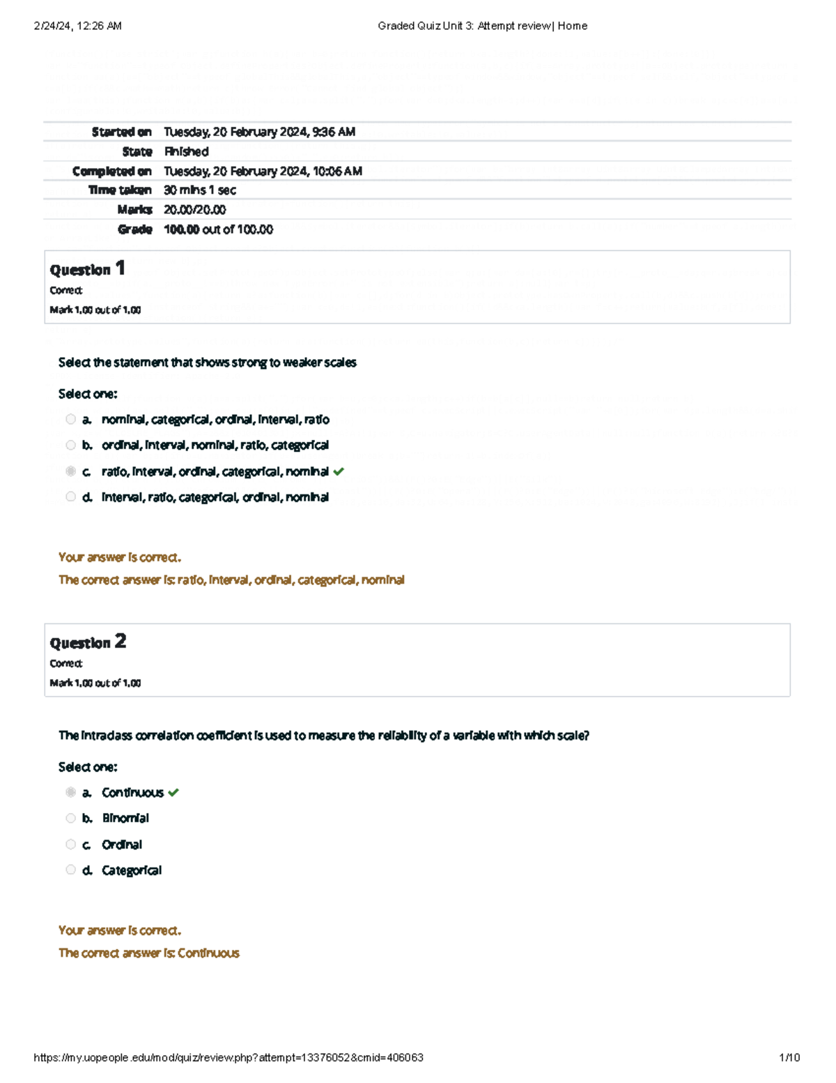 HS 4510 Graded Quiz Unit 3 Attempt review Home - Started on Tuesday, 20 ...