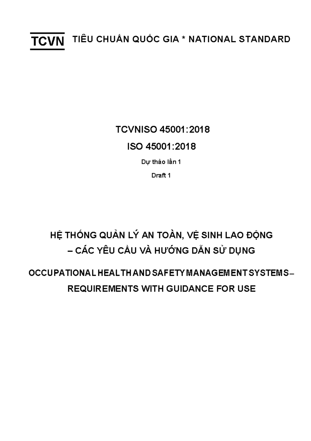 TCVN ISO 45001 2018 PDF du thao tieng viet - TCVN TIÊU CHUẨN QUỐC GIA * NATIONAL STANDARD ...