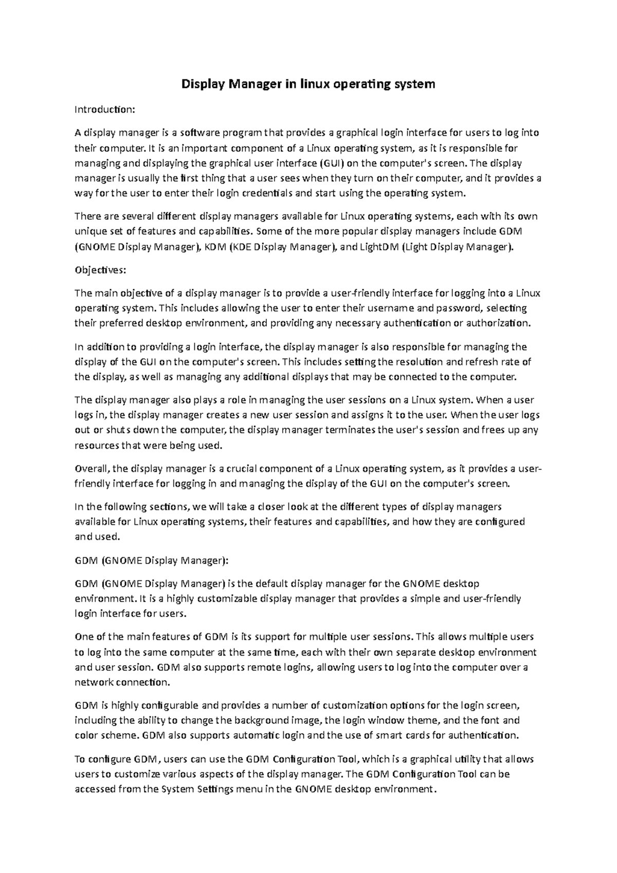 Display Manager in linux operating system - Display Manager in linux ...