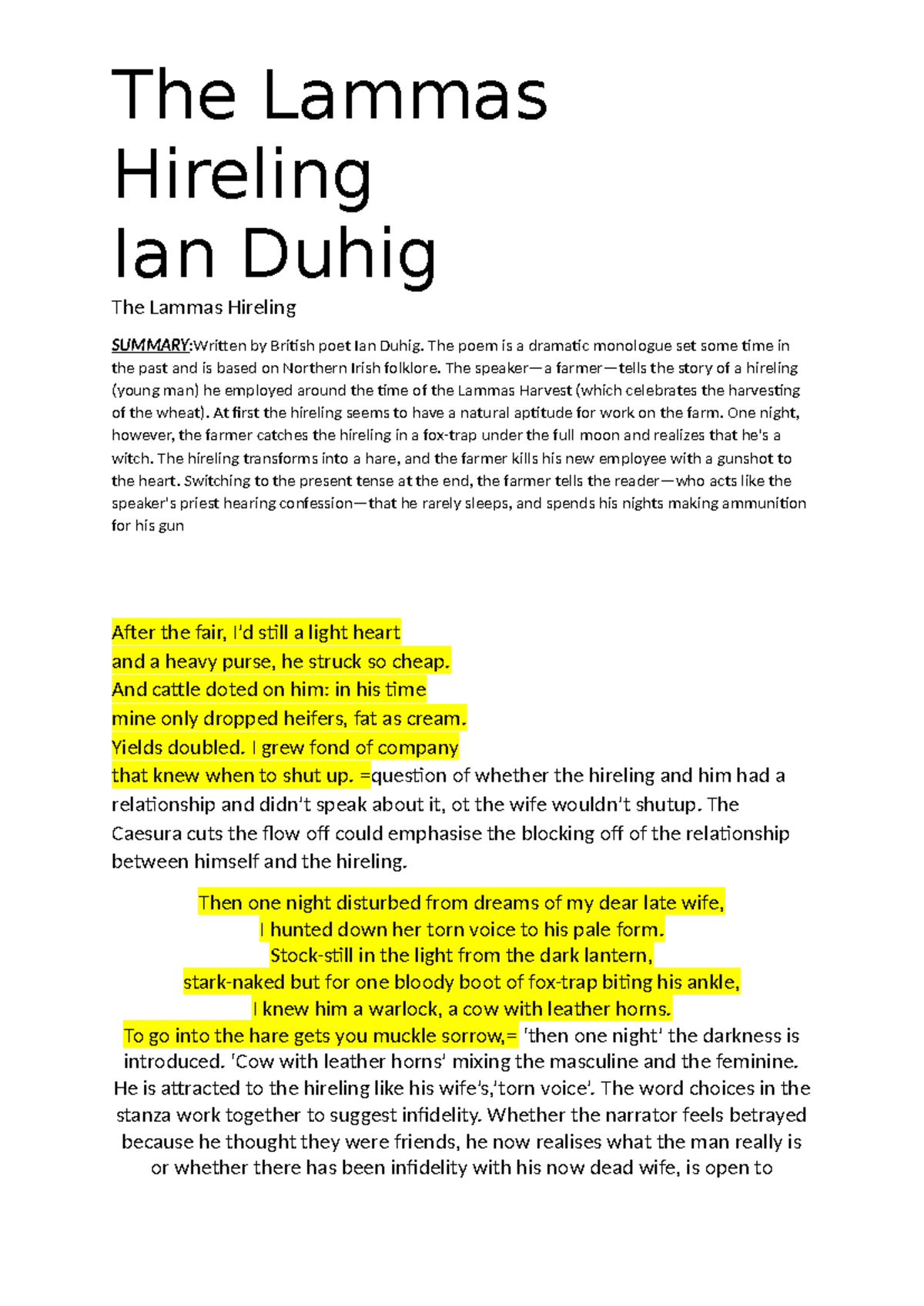 The Lammas Hireling ms barley - The Lammas Hireling Ian Duhig The ...