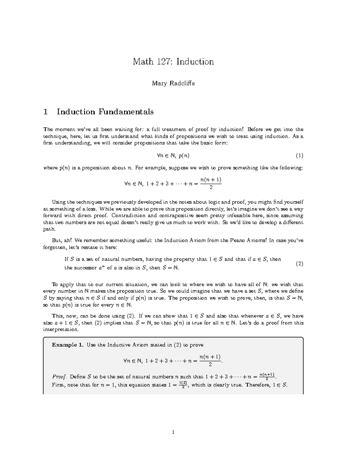 Induction - Summary Theoretical Computer Science 2 - Math 127 ...