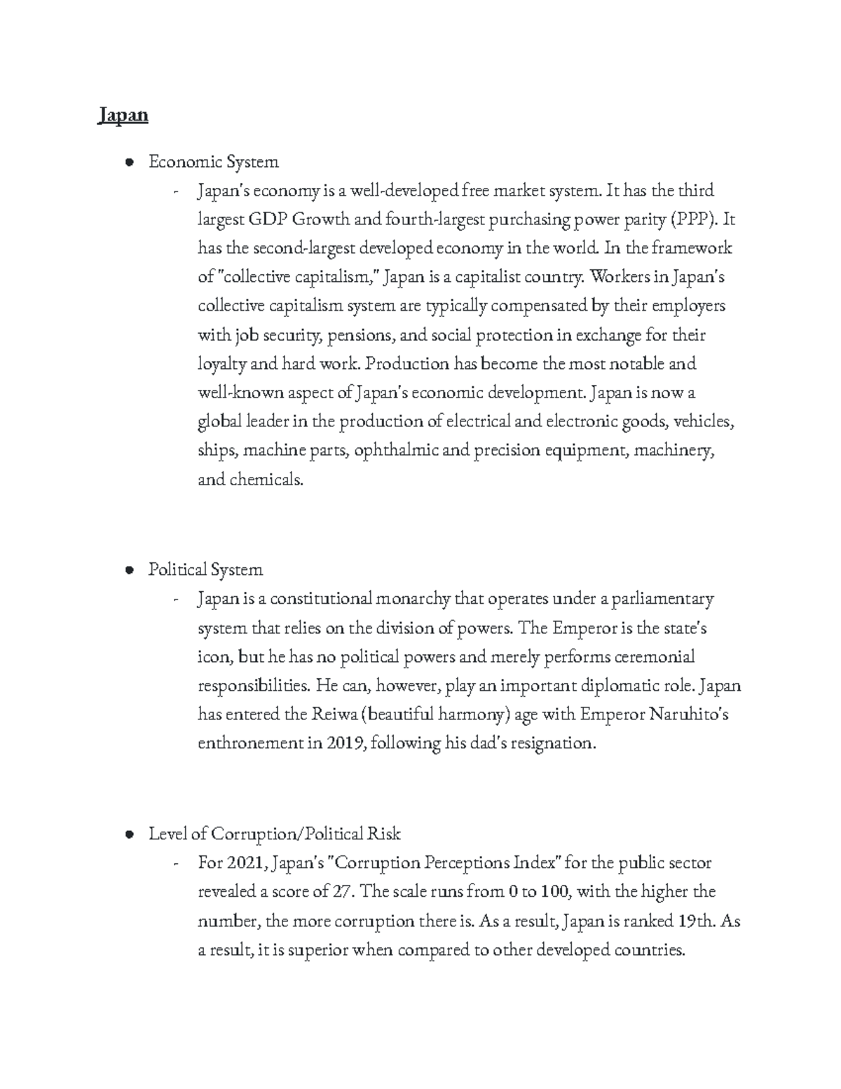 Sell an Emerging Market - Japan - Japan Economic System - Japan's ...