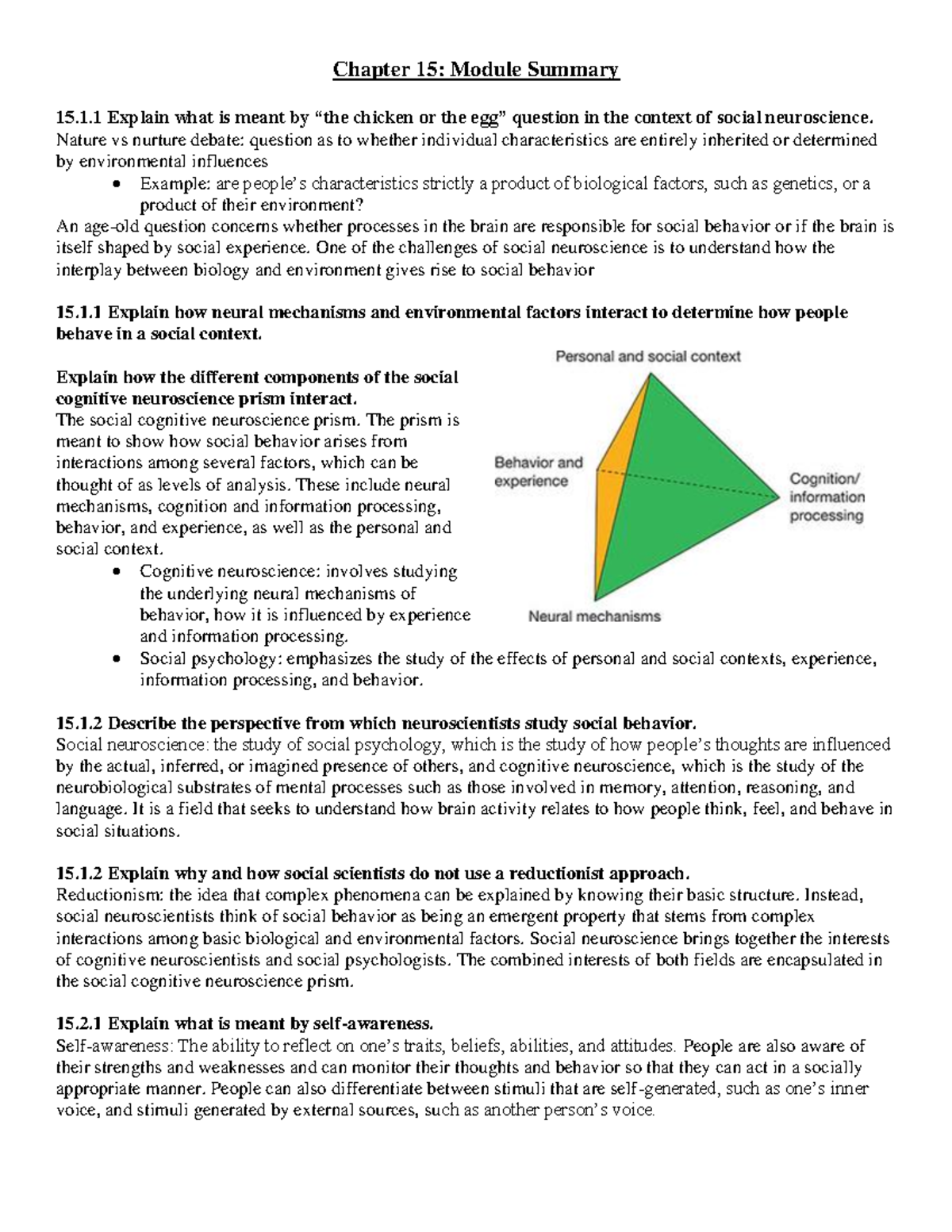 Module Summary Ch - Notes from chapter 15 - Chapter 15: Module Summary ...