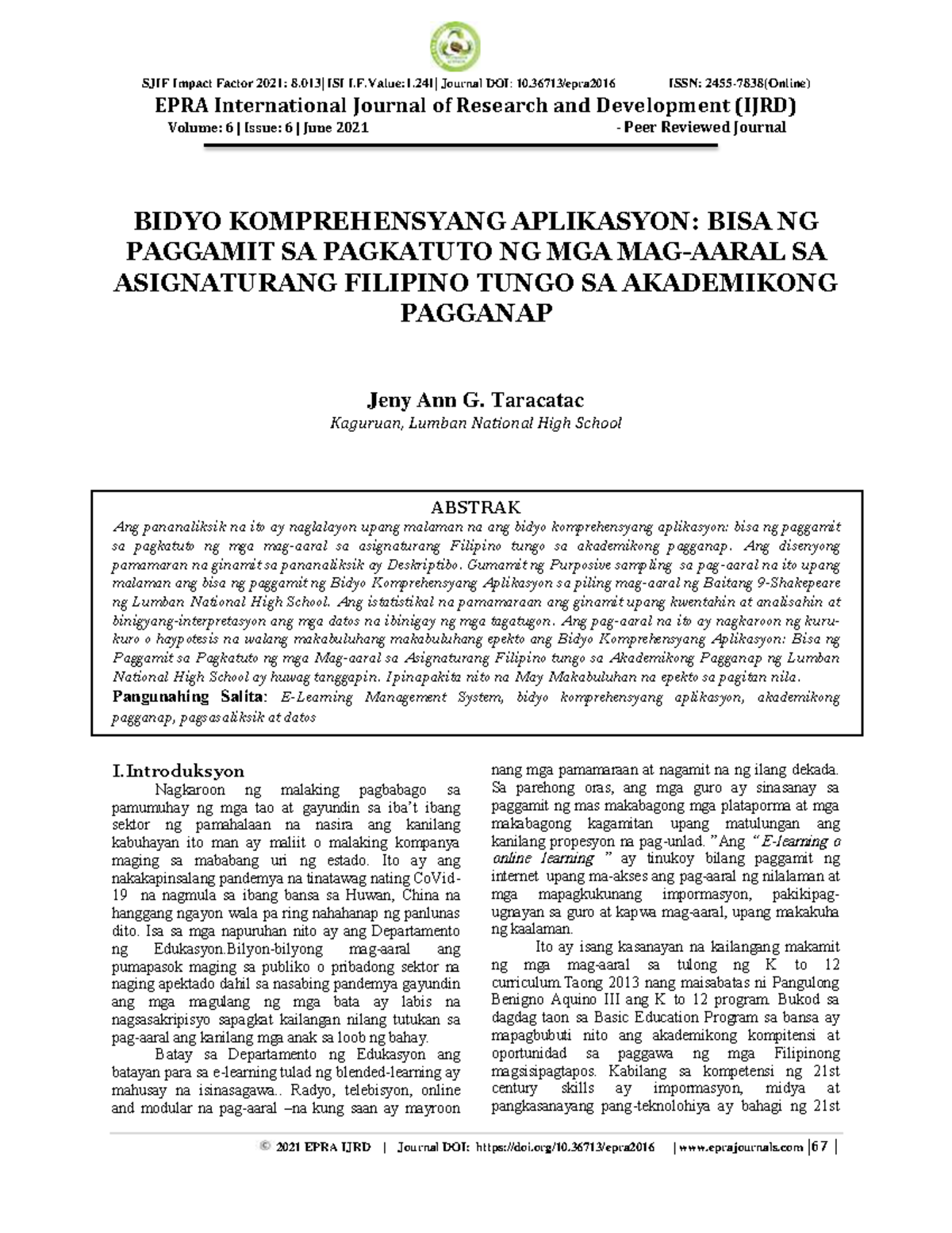 821pm 10.EPRA Journals-7262 - EPRA International Journal of Research ...