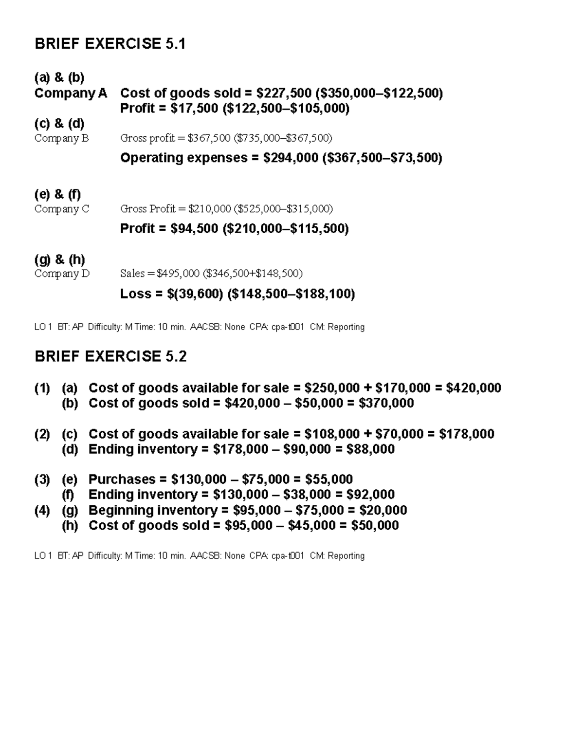 Chapter 05 brief exercise soloutions - ACT725 - Centennial College ...