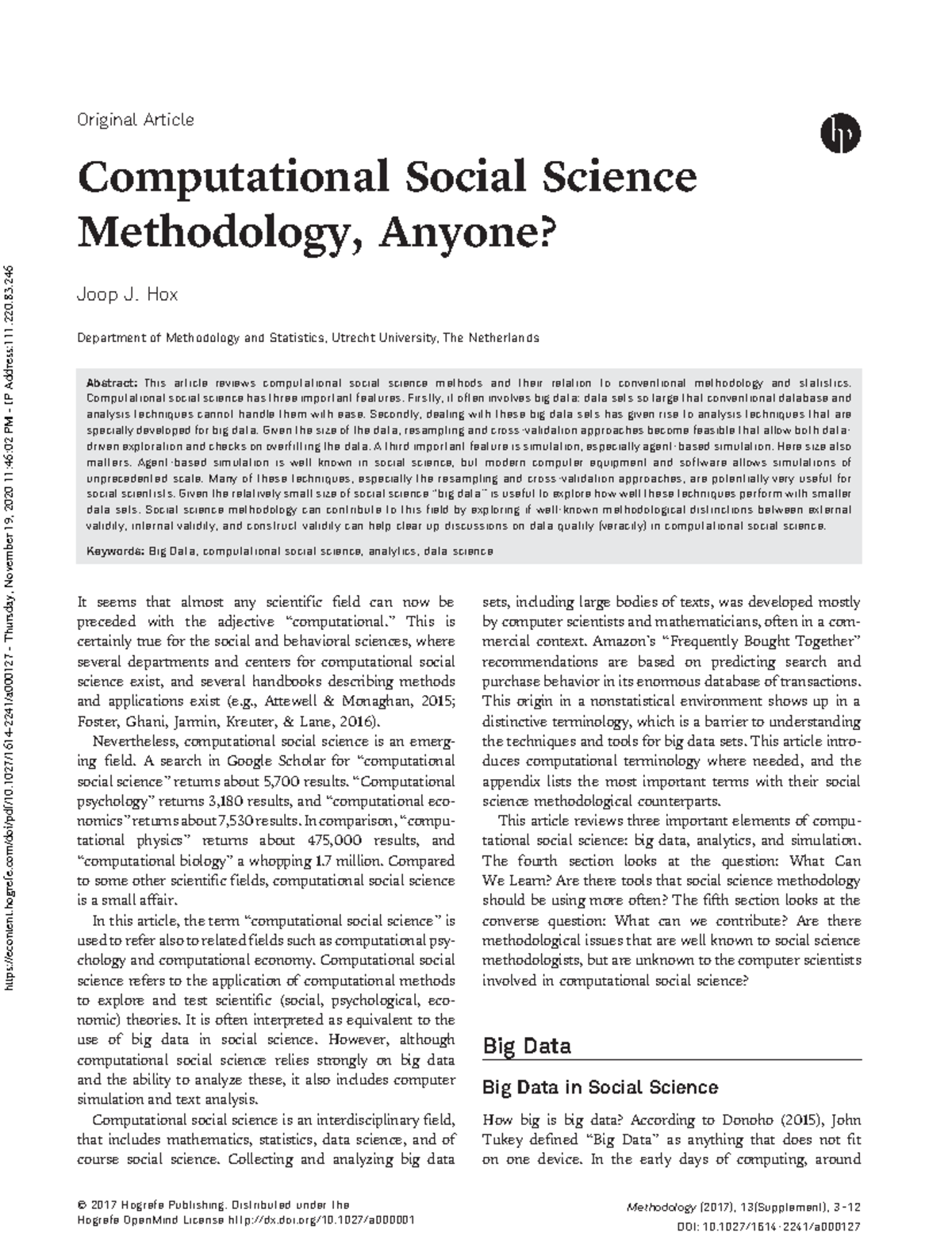 Computational Social Science - Original Article Computational Social ...