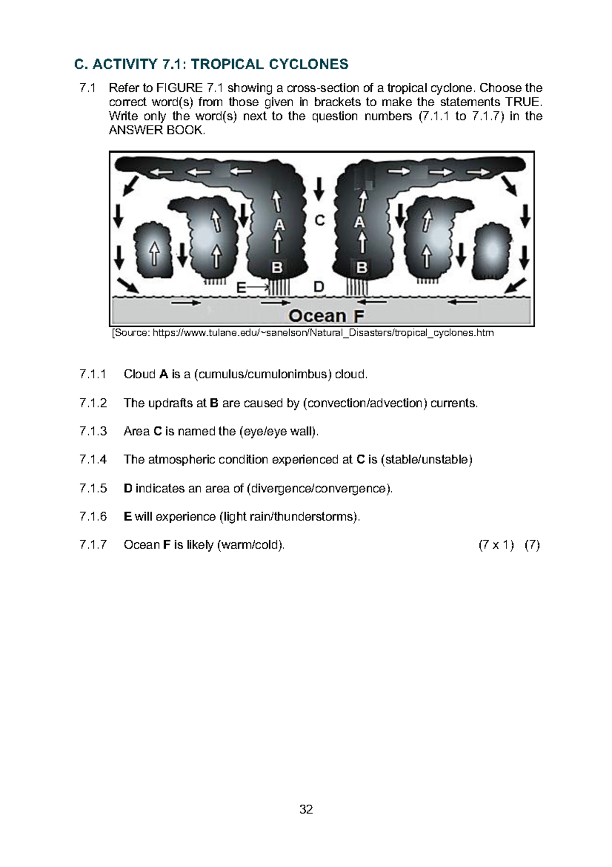 Geography Climate Final 33 37 C ACTIVITY 7 TROPICAL CYCLONES 7