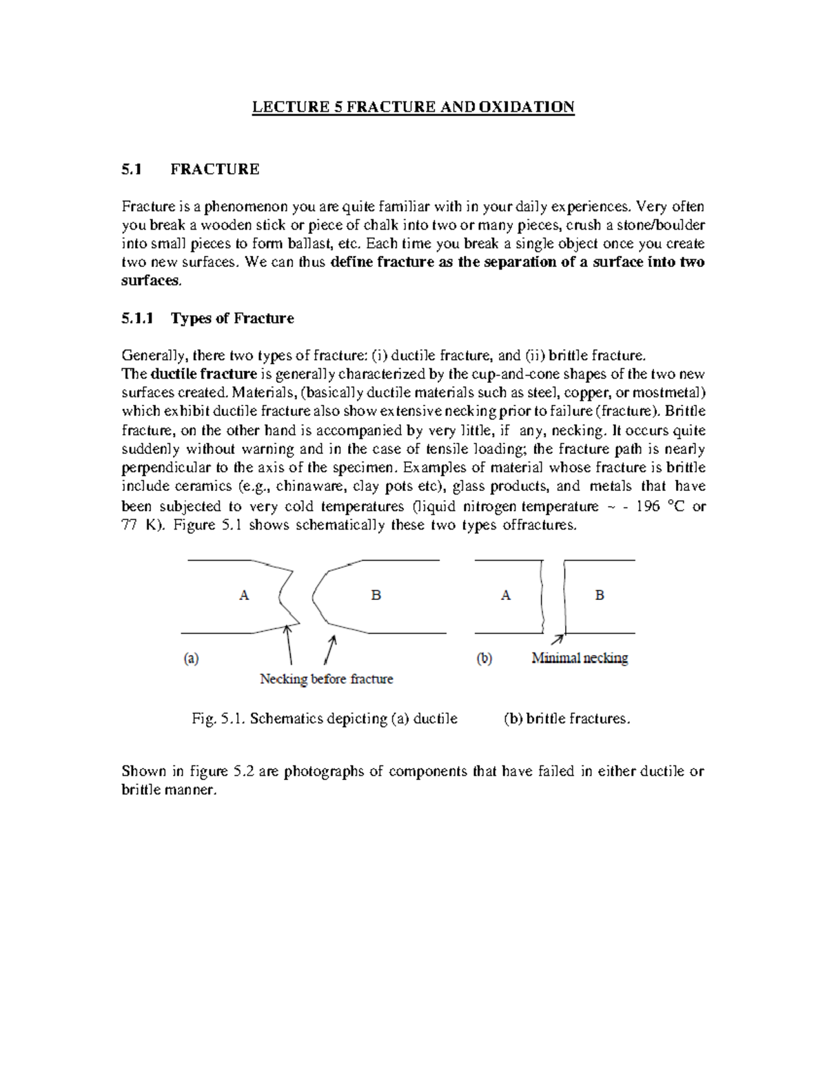 SPH 203 Lecture 5 Fracture AND Oxidation - LECTURE 5 FRACTURE AND ...