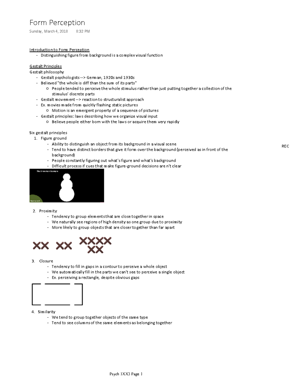 Form Perception Module Notes Lecture Notes Warning Tt Undefined Function 32 Warning Tt