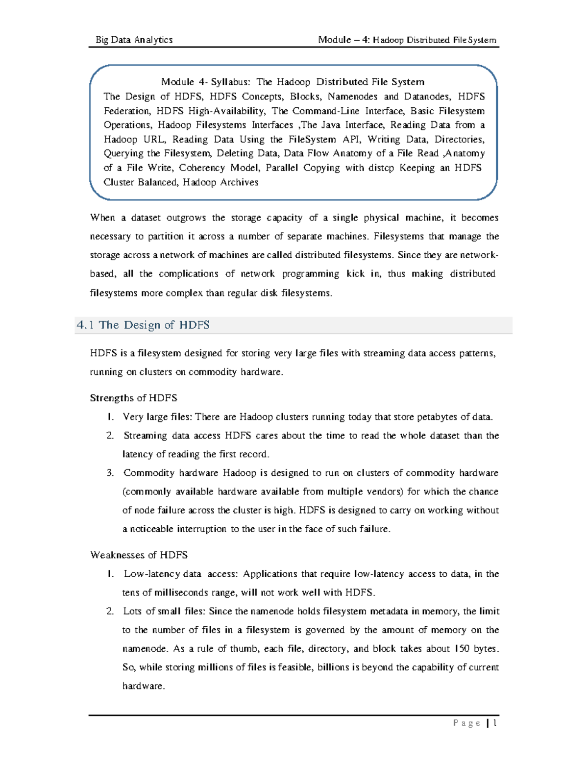 BDA Module-4 - course - P a g e | 1 Module 4- Syllabus: The Hadoop ...