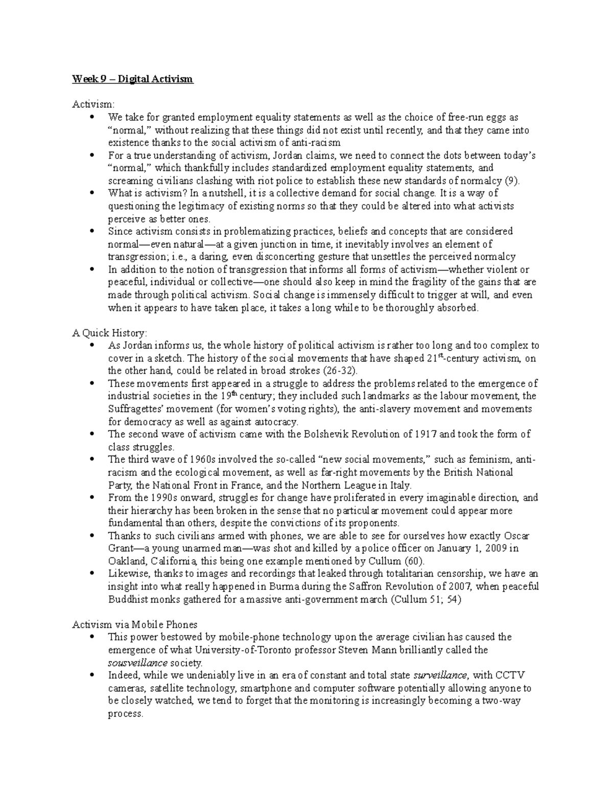 Week 9 - Digital Activism - What is activism? In a nutshell, it is a ...