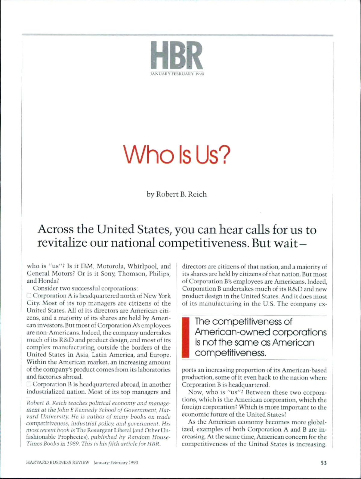 Who is us robert - notes for class - lANUARY-FEBRUARY 1990 Who Is Us ...