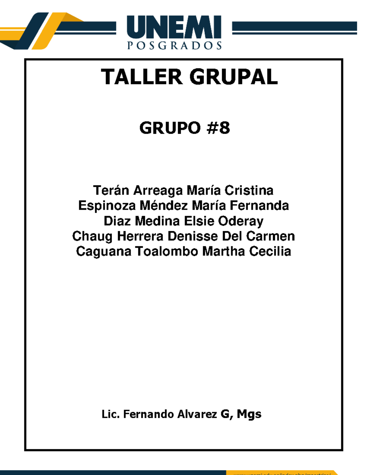Tarea 2 grupal Modulo 2 - PLANIFICACION-ACTIVIDADES - TALLER GRUPAL GRUPO Terán Arreaga María ...